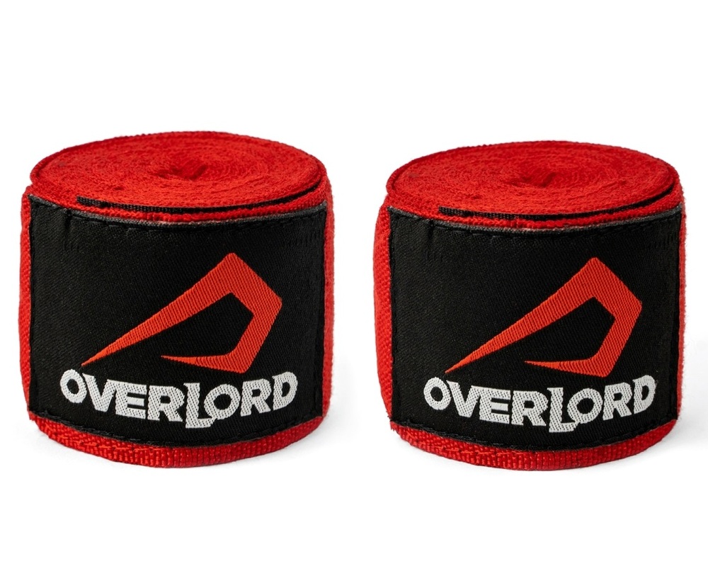 Boxing bandage 4m Overlord wraps - red - FighterShop
