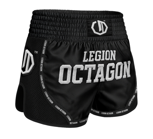 Spodenki Kickboxing/Muay Thai Legion Octagon Mesh PREMIUM black/white ...